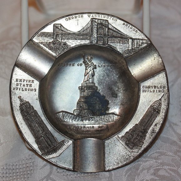 Accents | Vintage Metal New York City Ashtray Souvenir Landmarks Occupied Japan | Poshmark